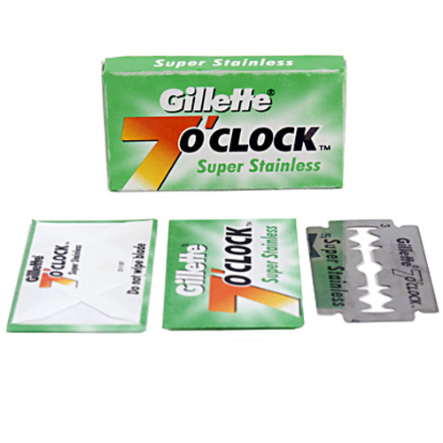 Super Stainless Safety Razor Blades | Gillette 7 O'Clock