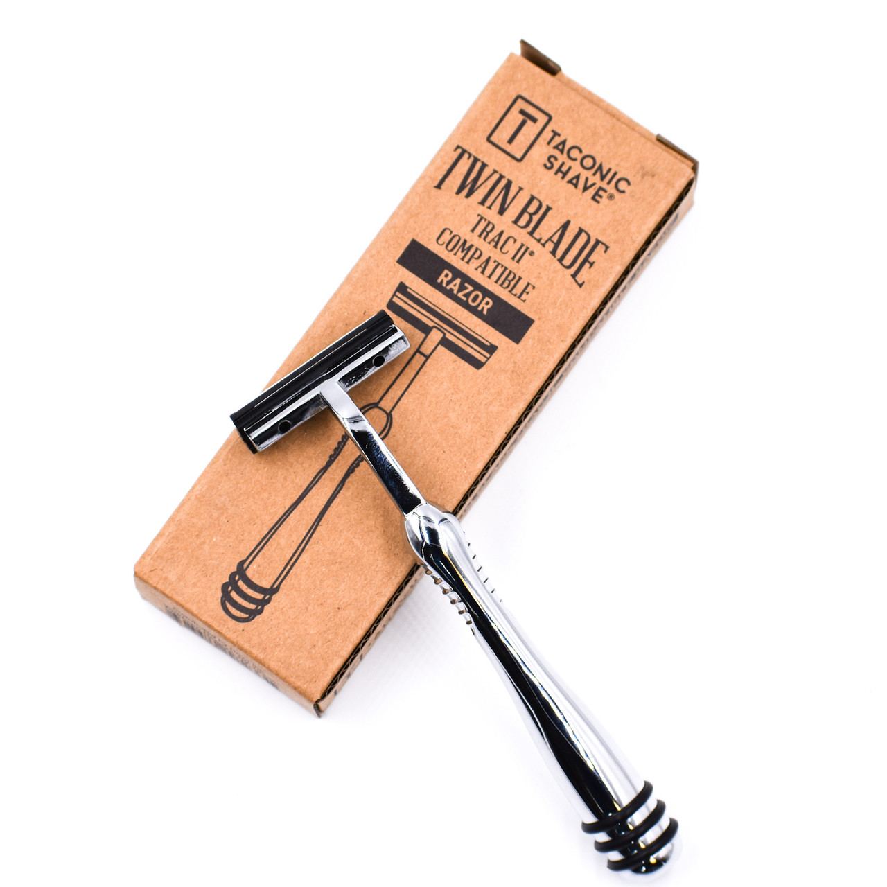 Heavyweight All Metal Chrome Trac II compatible Razor and 10 Personna