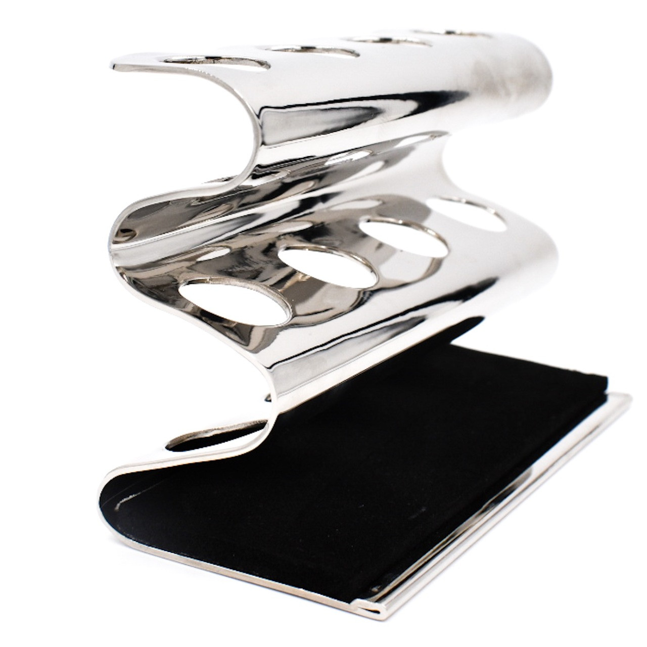 Deluxe Chrome Razor Stand - Holds 4 Double Edge Safety Razors