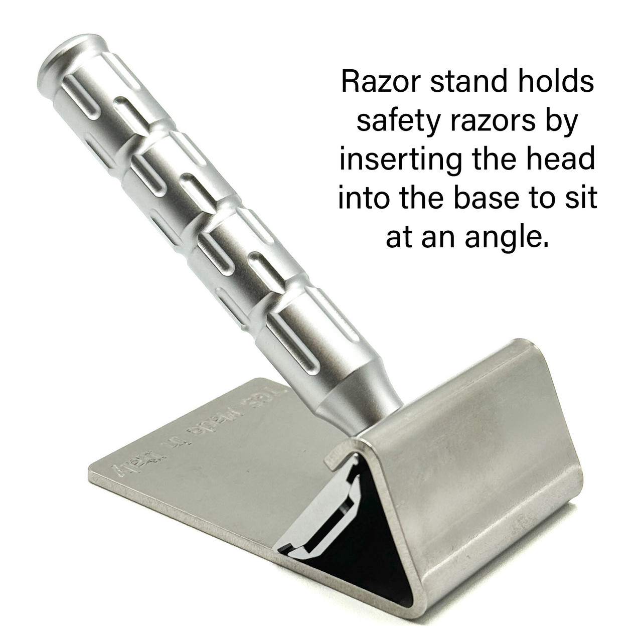 Stainless Steel Safety Razor Stand - Holds 1 DE Razor
