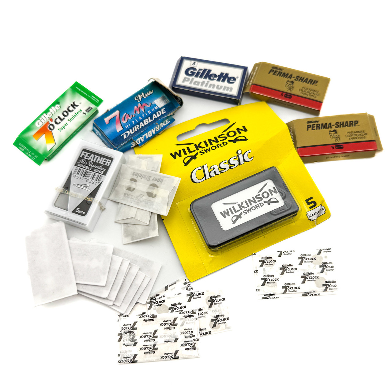 Double Edge Razor Blade Sampler Variety Pack- 100 Count Damaged Packaging