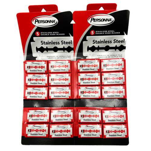 Personna Red Stainless Double Edge Safety Razor Blades - 5 Count