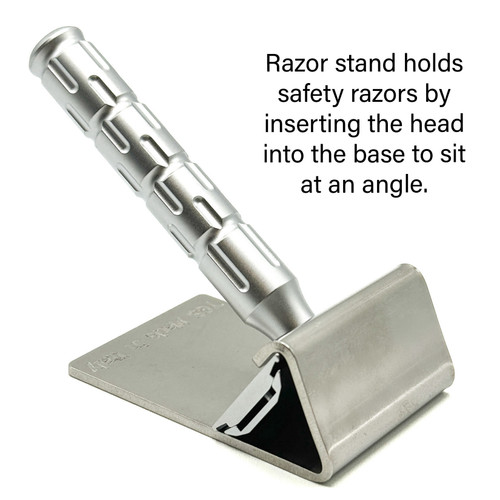Stainless Steel Safety Razor Stand - Holds 1 DE Razor