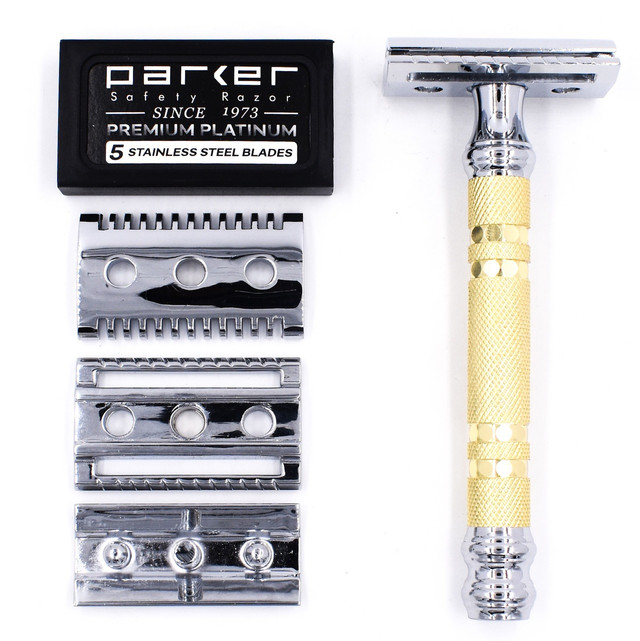 Safety Razor: Parker Convertible with Open/Closed Comb Plate