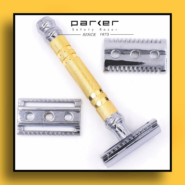 Safety Razor: Parker Convertible with Open/Closed Comb Plate