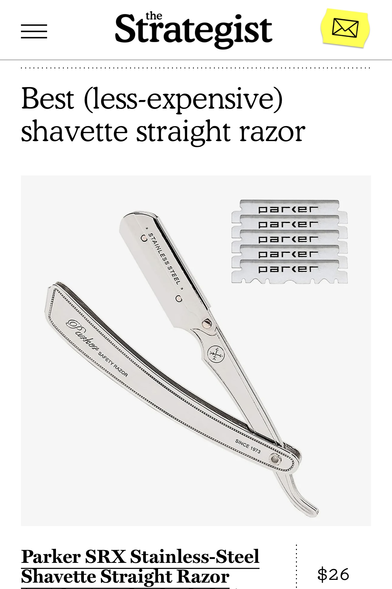 Parker SRX - Best (less expensive) Shavette Straight Razor - Howi Inc.