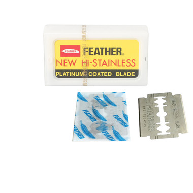 Feather Hi-Stainless Double Edge - 10 Count Razor Blades