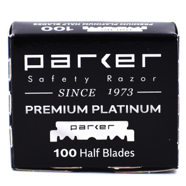 100 Parker Premium Platinum Half Blades for Barber Razors & SoloEdge