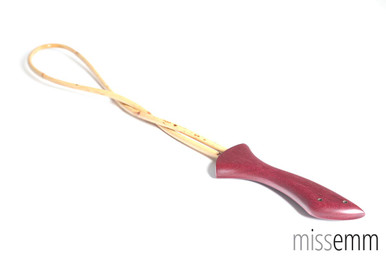 Twisted rattan loop cane | Purpleheart handle