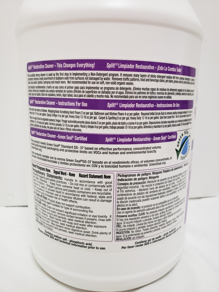 Split! Restorative Cleaner gallon - Viking Janitor Supplies