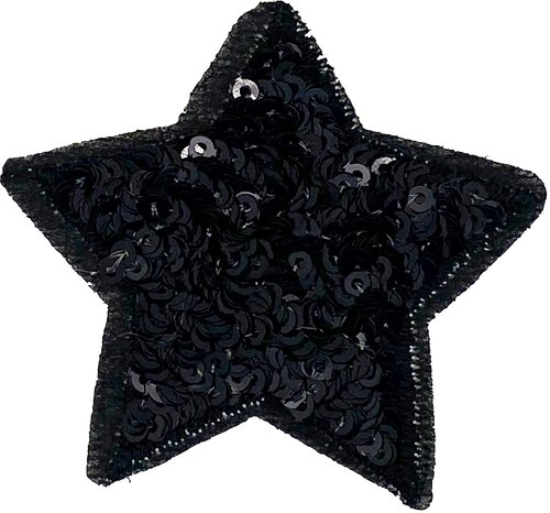 Black Sequin Star - Patch