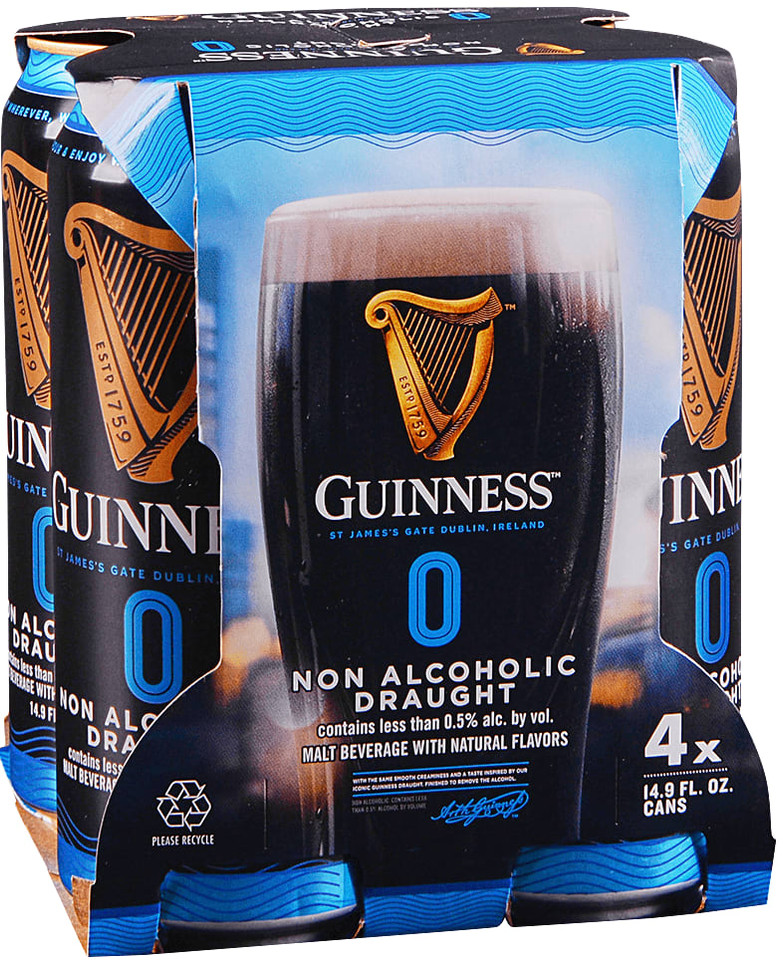 Guinness 14.9 fl. oz. 0 Draught Non-Alcoholic Beer (4 Pack) | Kitch'n