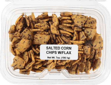 Kitch'n Snacks 7 oz. Salted Corn Chips With Flax Tub | Kitch'n
