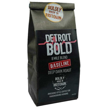 Detroit Bold 16 oz. 8-Mile Deep Dark Roast Baseline Whole Bean Coffee ...