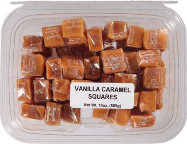 Kitch'n Snacks 18 oz. Vanilla Caramel Squares Tub | Kitch'n
