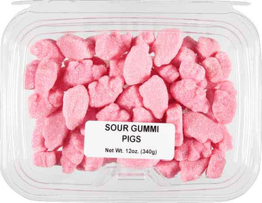 Kitch'n Snacks 9 oz. Pink Gummi Sour Pigs Tub | Kitch'n
