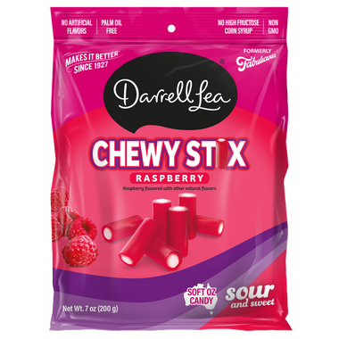 Darrell Lea 7 oz. Raspberry Chewy Stix | Kitch'n
