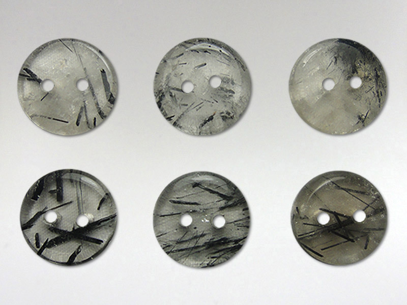 Buttons 15mm - Quartz Tourmalinated - Crystal Store Australia