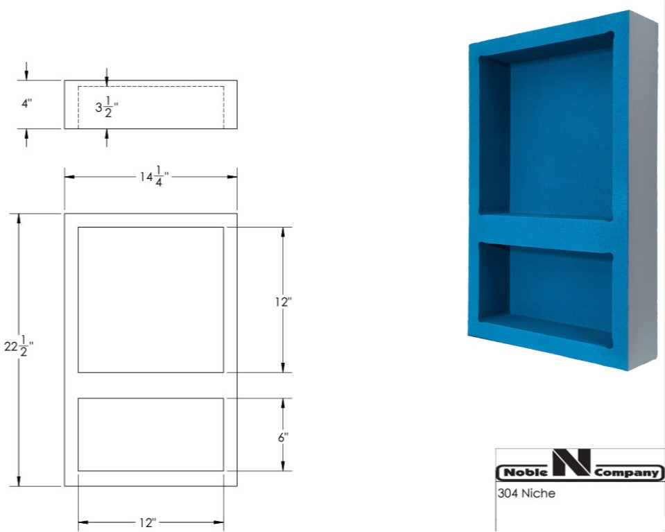 Noble Waterproof Preformed Shower Niches