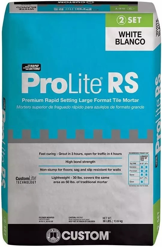 Custom ProLite Premium Rapid Setting Large Format Tile Mortar - 30 lbs