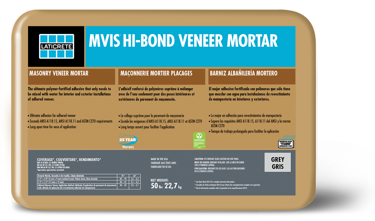 Laticrete MVIS Hi-Bond Veneer Mortar - Grey 50 lb