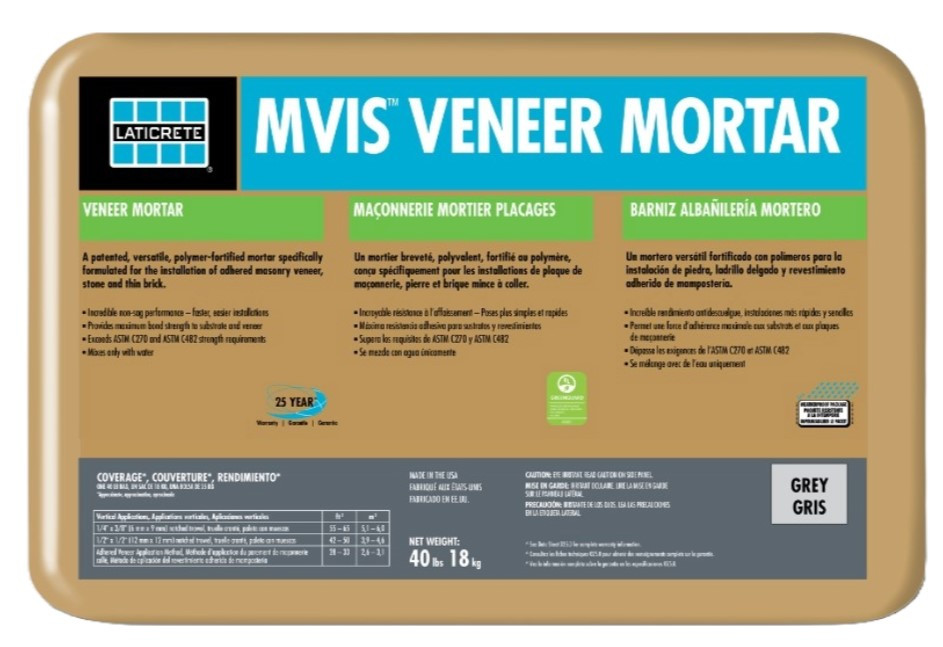 Laticrete MVIS Veneer Mortar - Grey 40 lb