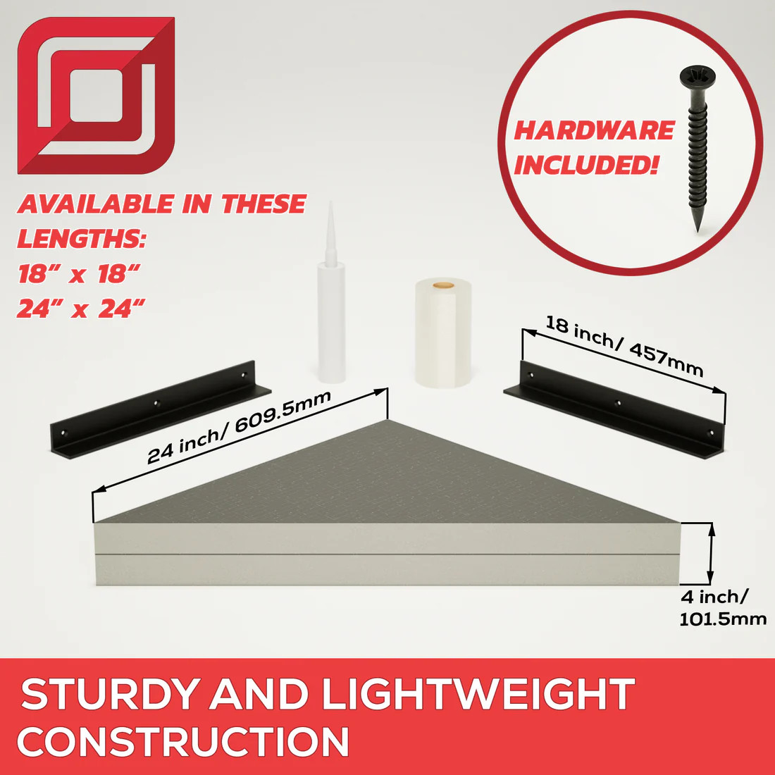 The Original Floating Corner Shower Bench Kit