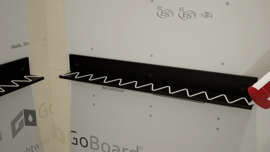 The Original Floating Corner Shower Bench Kit with GoBoard