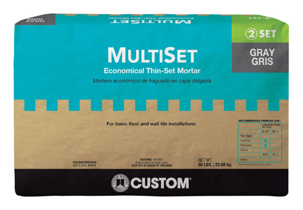 Custom Multiset Modified Thinset Mortar - 50 lb