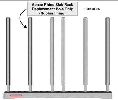 Abaco Rhino Slab Rack Replacement Pole Only - White Rubber Lining