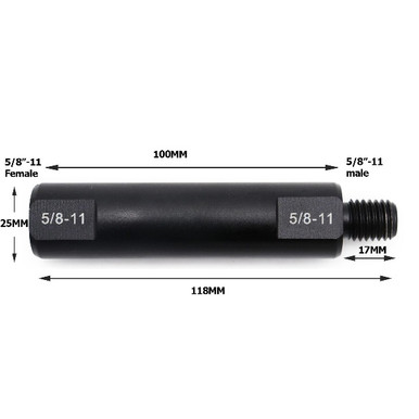 Extension Rod for Core Drill Bits - 4" x 5/8"-11 Thread