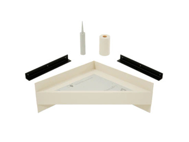 The Original Floating Corner Shower Bench Kit with GoBoard