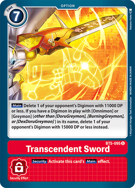 BT5-095: Transcendent Sword - GetthosemonsNZ