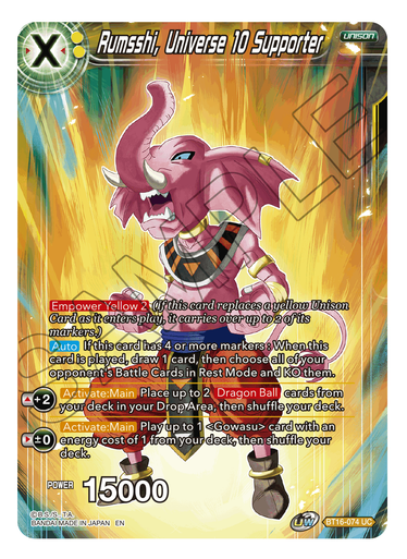 BT16-074: Rumsshi, Universe 10 Supporter (Foil)
