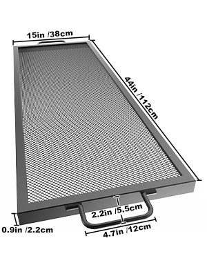 Rectangle Fire Pit Grate, X-Marks Rectangle Grill Grate, Black Steel ...