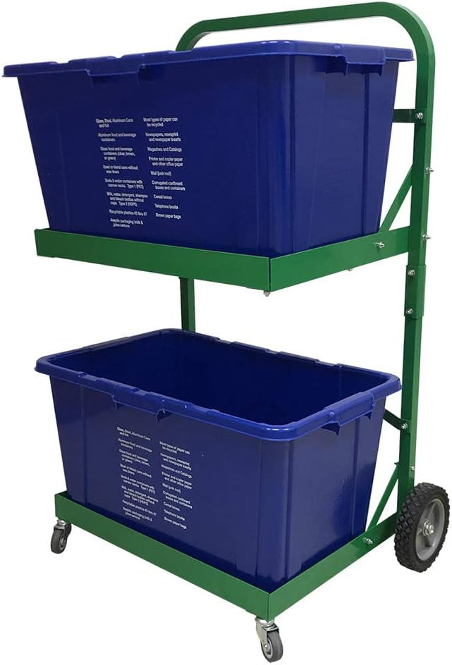 Metal-Reinforced Recycling Bins Cart with 4 Wheels for Home, Kitchen ...