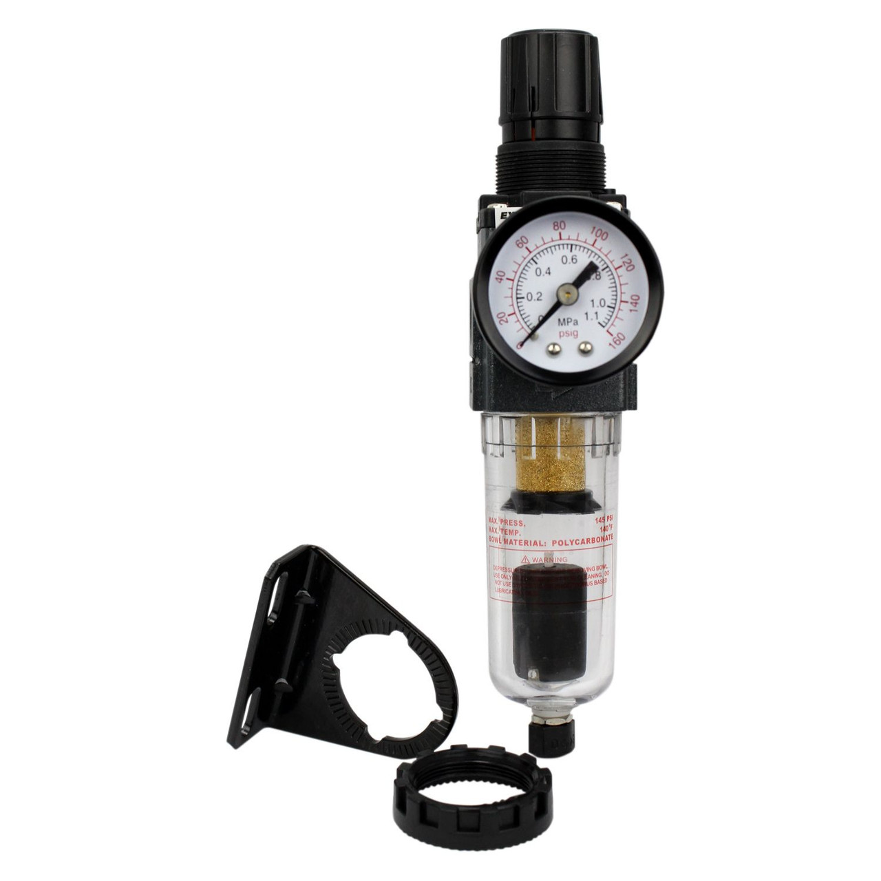 Milton® FRL (Mini/Piggyback) Air Filter & Regulator - 1/4" NPT ...