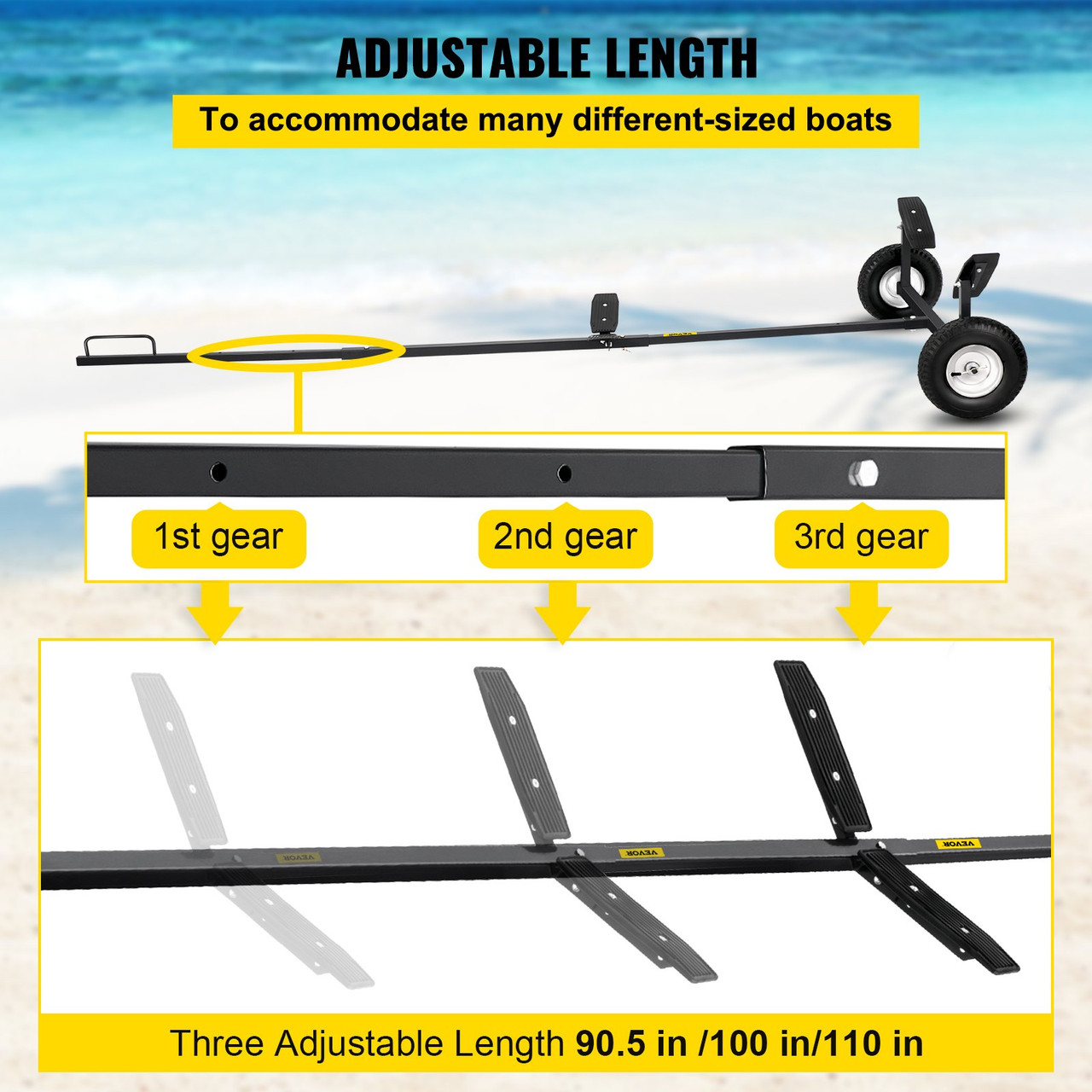Boat Trailer Dolly, 360 lbs Load Capacity Boat Trailer, Hand Dolly Set ...
