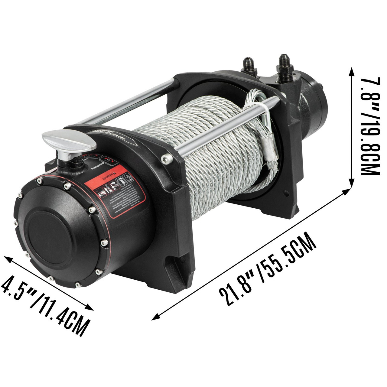 Hydraulic Winch, Anchor Winch 10000 lbs,Steel Cable Drive Winch for Towing