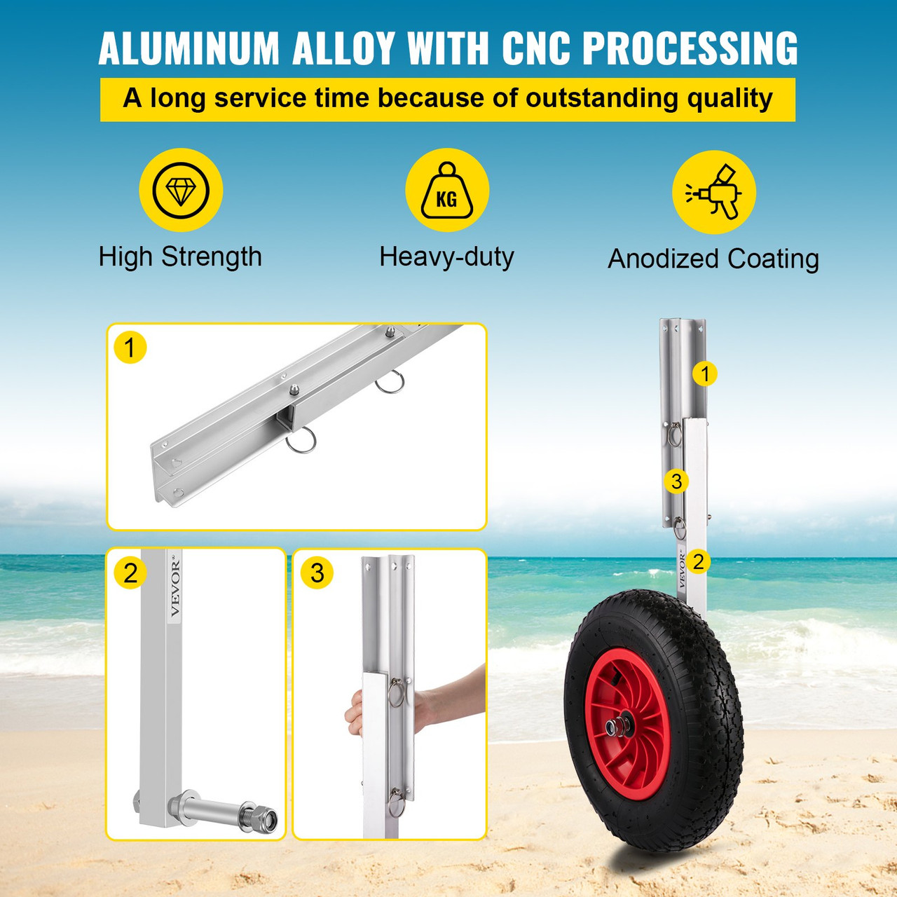 Boat Launching Wheels, 15" Boat Transom Launching Wheel, 300 LBS ...