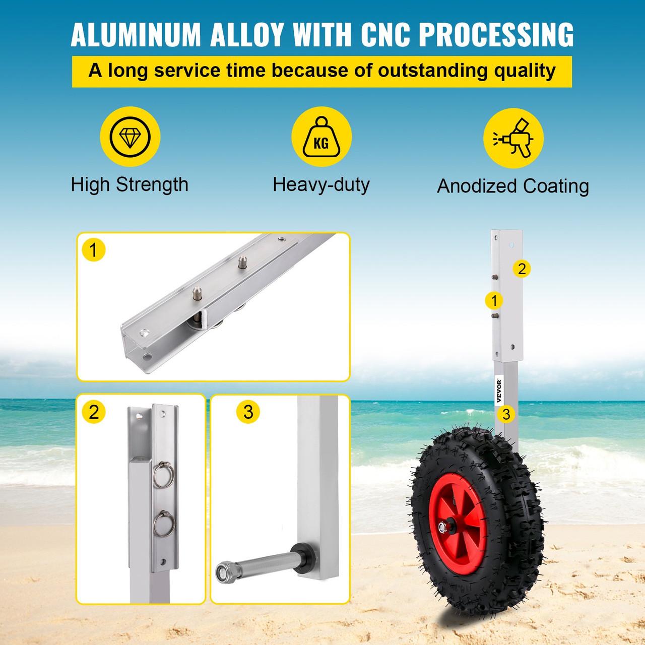 Boat Launching Wheels, 12" Boat Transom Launching Wheel, 600 LBS ...