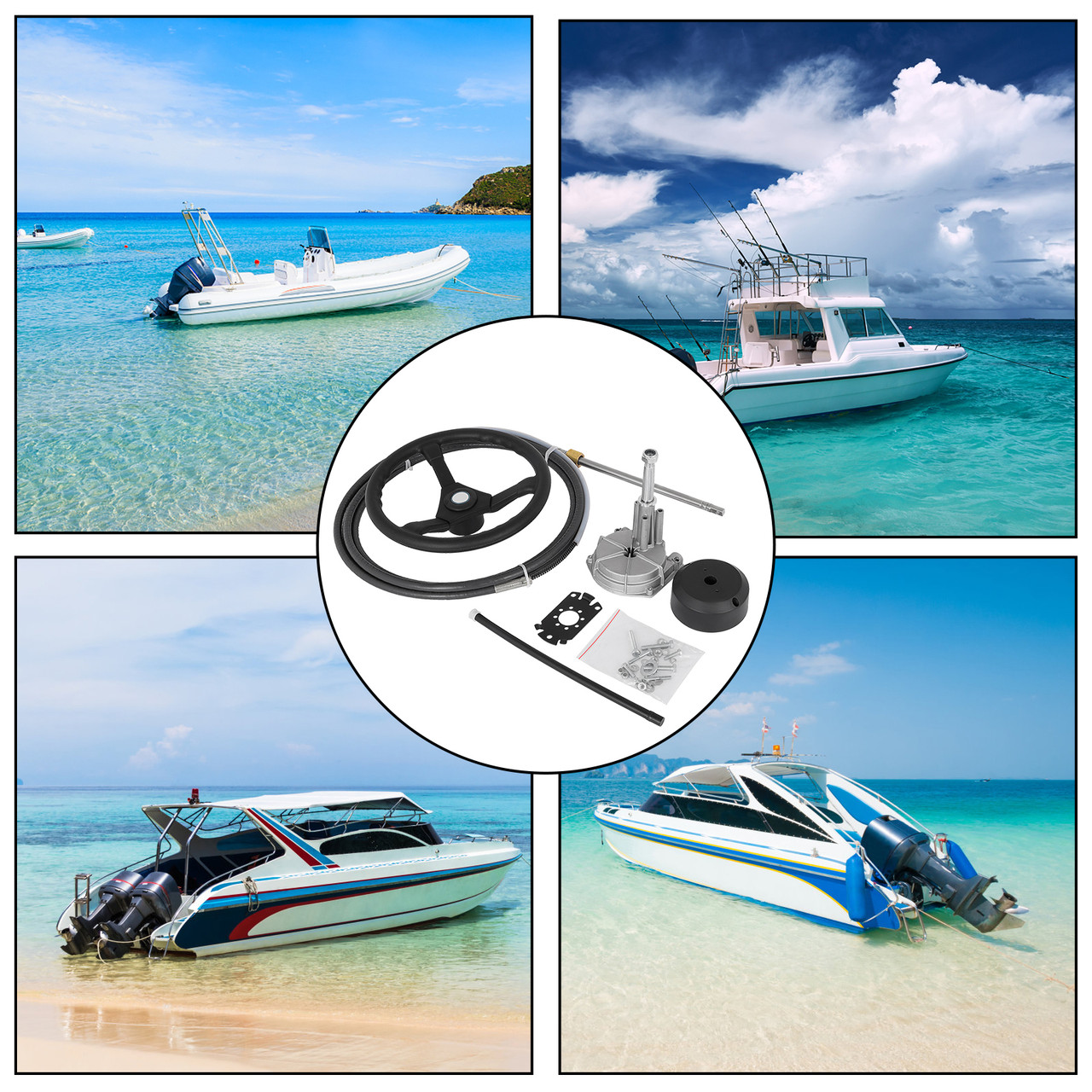 Marine Engine Turbine Rotary Steering System 8' SS13708 Boat Cable With ...