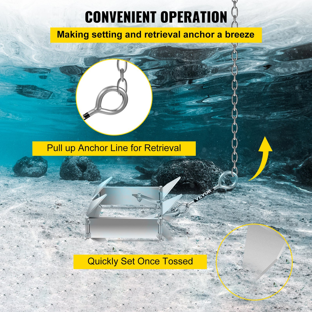 Box Anchor for Boats, 19 lb Fold and Hold Anchor, Galvanized Steel Cube ...
