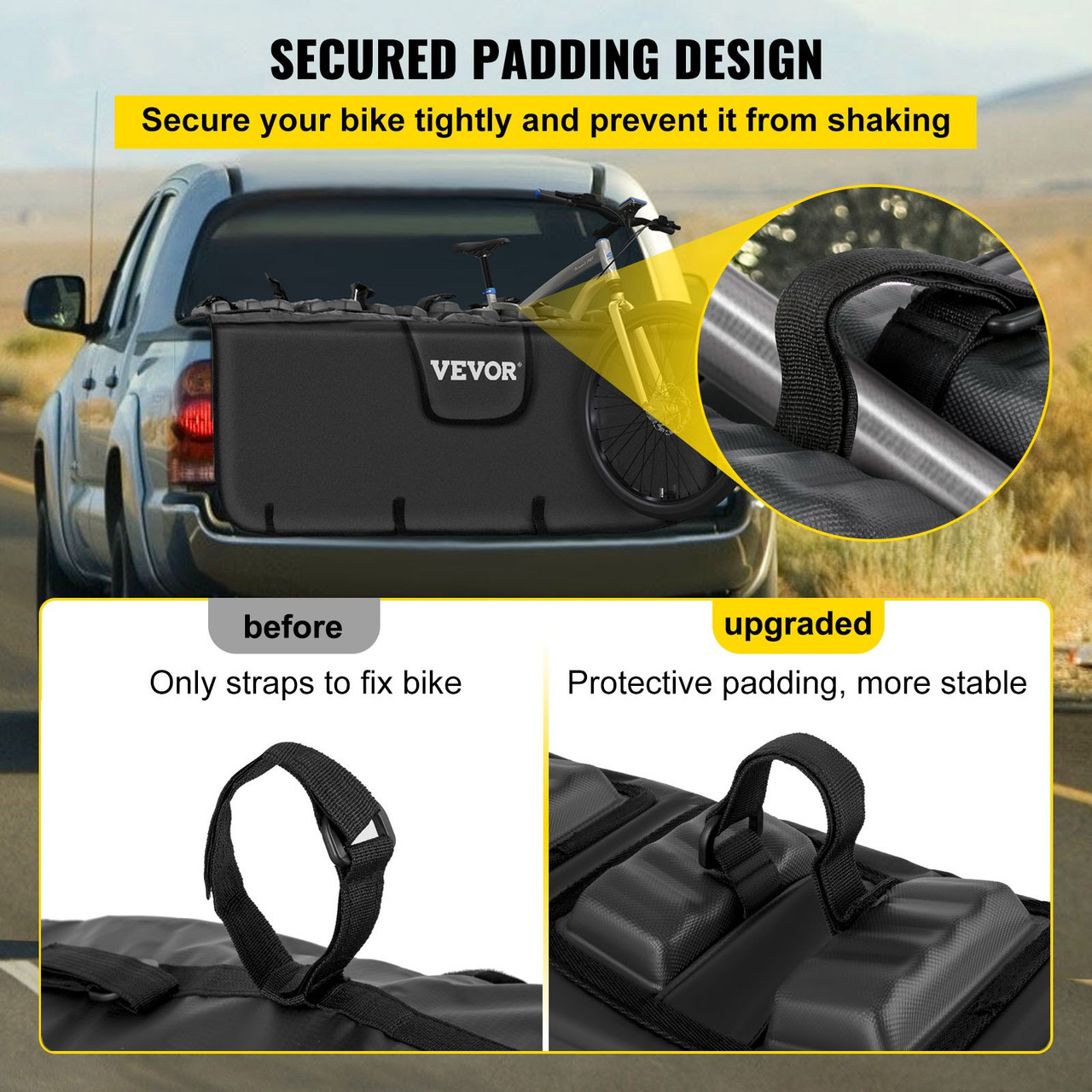 Tailgate Pad for Bikes, Tailgate Protection Cover Carries UP to 6 ...