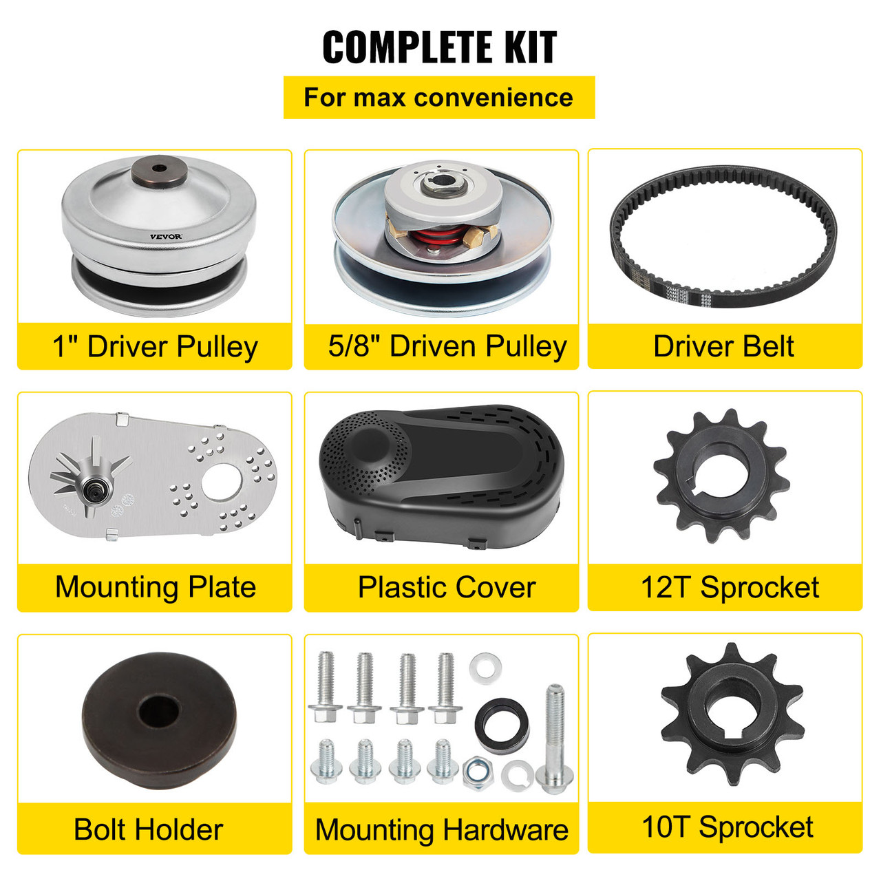 Go Kart Torque Converter Kit CVT Clutch 1" 10T #40/41 12T #35 Replaces ...