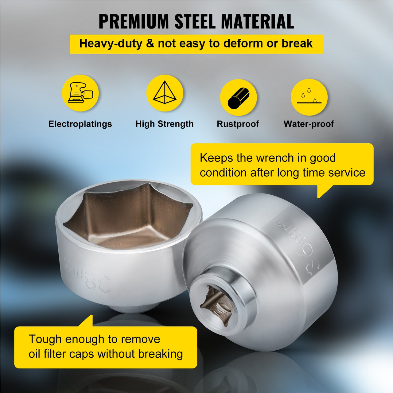 Oil Filter Socket Set Cup Socket Tool Set 7 PCS Oil Filter Cap Wrench