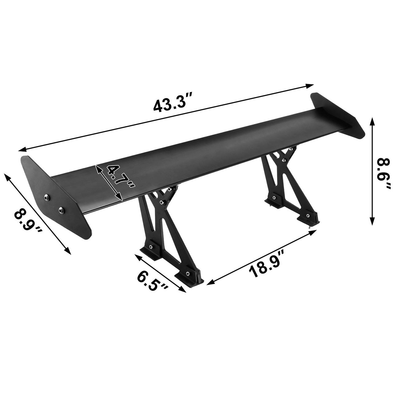 GT Wing 43.3Inch Universal Aliminum GT Wing Spoiler Single Deck Spoiler ...