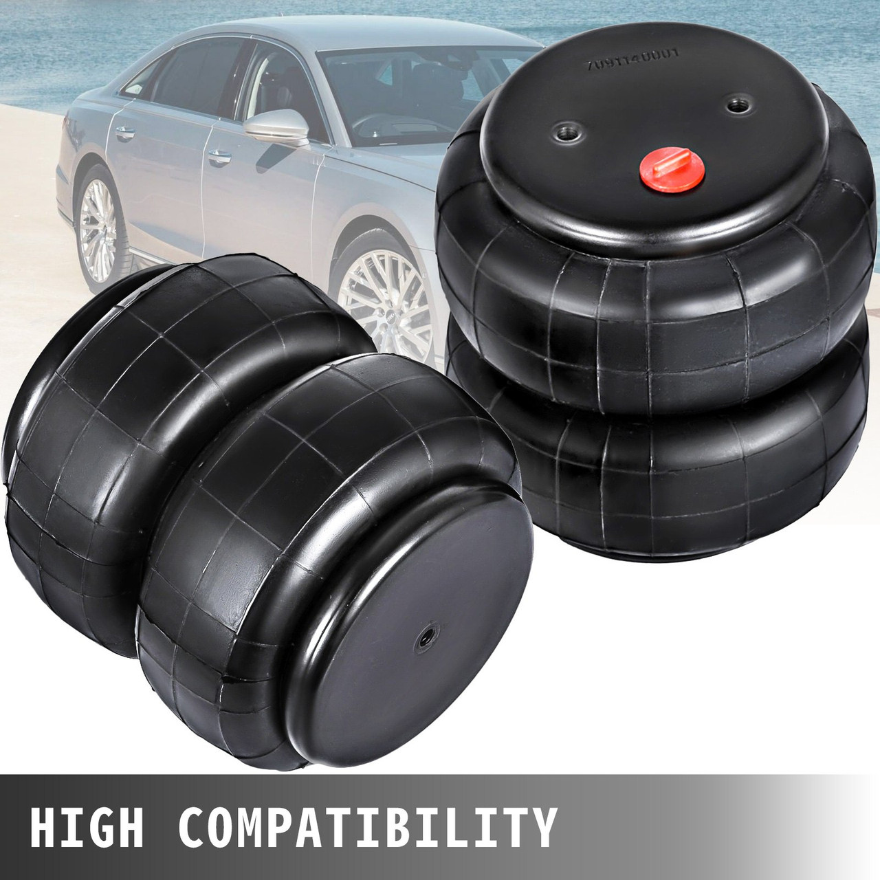 2 Air Lift Dominator D2600 Air Bags Single Port 1/2"npt Air Springs ...