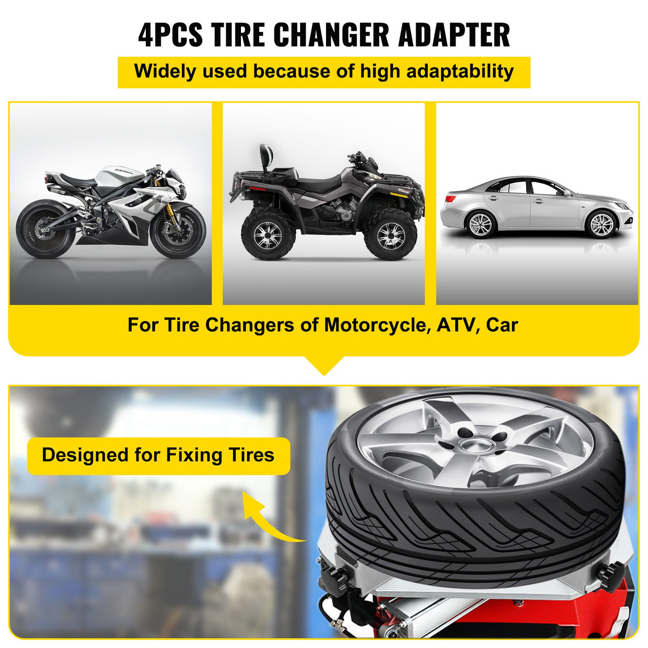 Tire Changer Adapter, 4pcs ATV Motorcycle Adapter, Metal Structure Tire ...