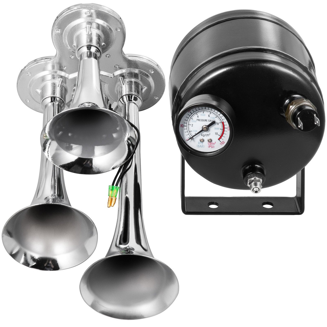 Air Horn Truck Train Horns Kit 150 PSI with 2L Air Compressor 3 ...